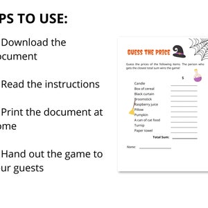 Halloween Guess the Price Printable, Halloween Guessing Game, Party ...