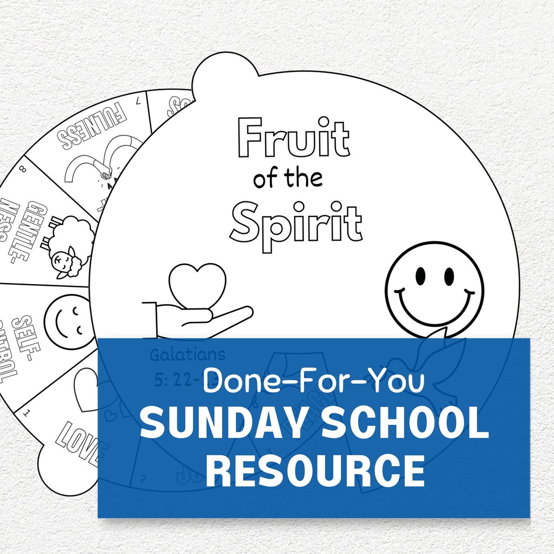 Fruit of the Spirit Coloring Wheel, Printable Sunday School Craft, Kids ...