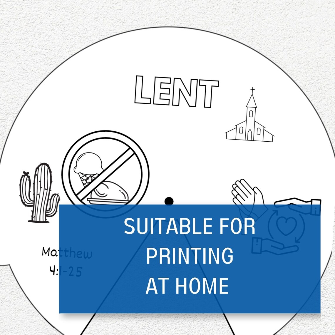 Lent Coloring Wheel, Printable Sunday School Lesson, Kids Bible Study ...