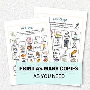 Lent Bingo Game Printable, 50 Printable Bingo Cards PDF, Lent ...