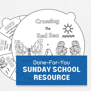 Crossing the Red Sea Coloring Wheel, Printable Sunday School Craft ...