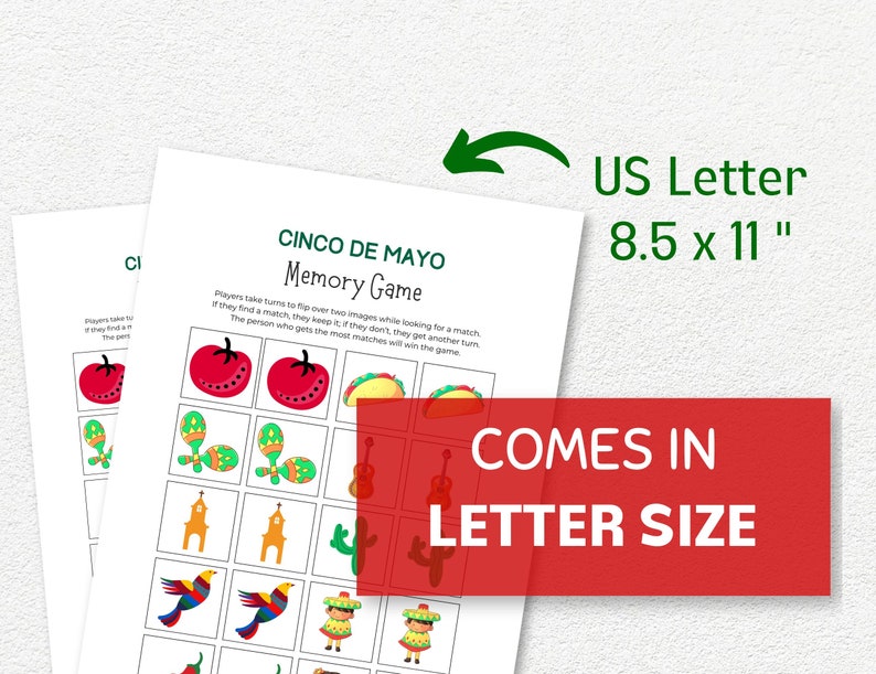 Cinco De Mayo Memory Game Printable Memory Matching Game - Etsy