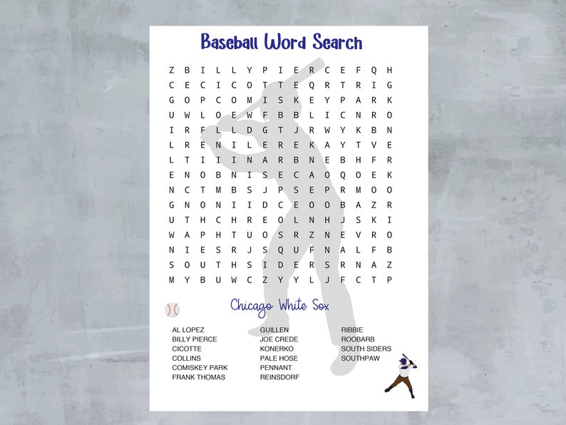 Baseball Word Search Trivia Printables - Etsy