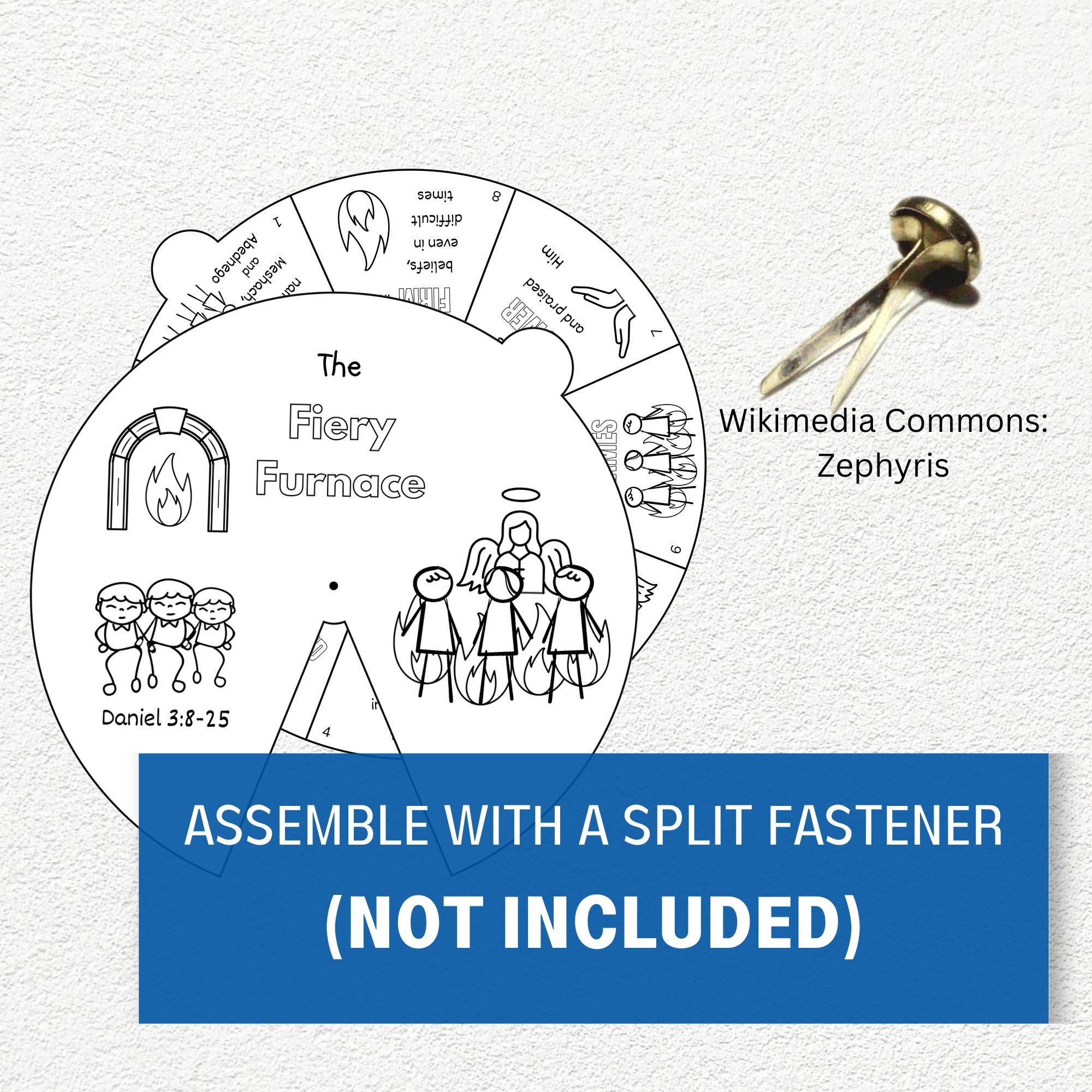 Fiery Furnace Coloring Wheel Printable, Sunday School Craft, Kids Bible ...