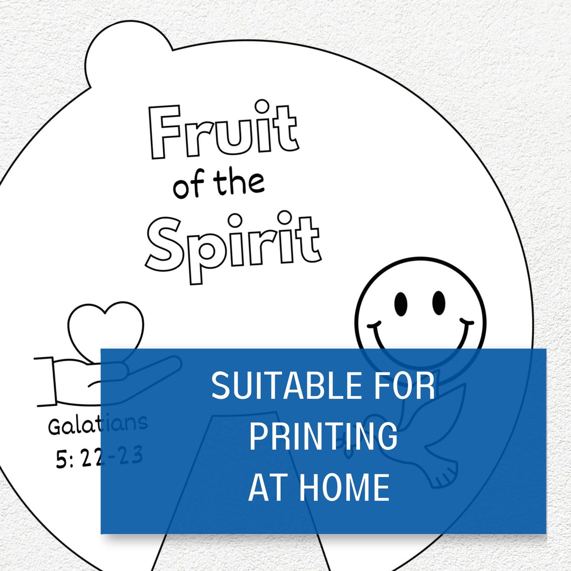 Fruit of the Spirit Coloring Wheel, Printable Sunday School Craft, Kids ...