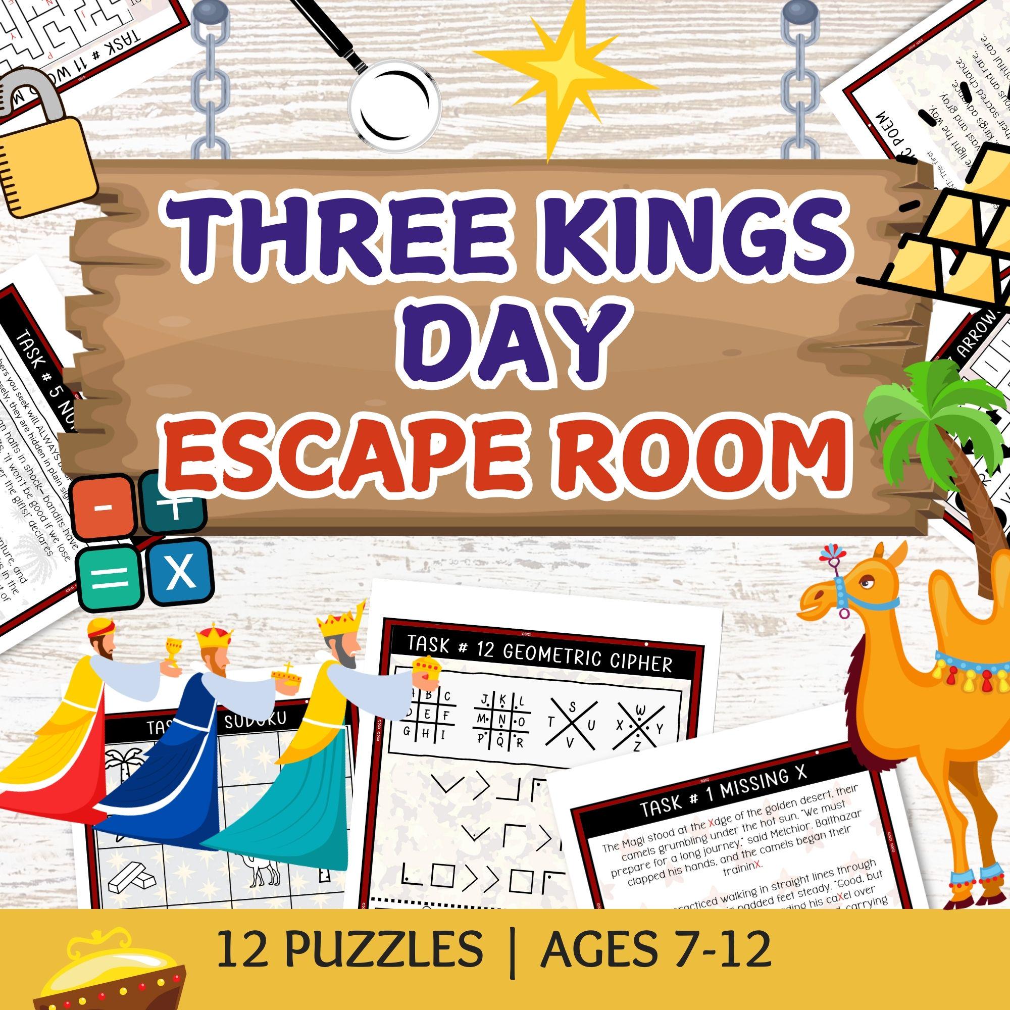 Three Kings Day Escape Room, 12 Printable PDF Games, Epiphany Lesson ...
