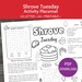 Shrove Tuesday Activity Placemat, Printable Sunday School Games ...