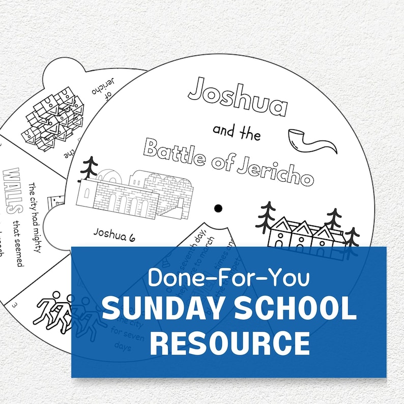 Joshua and the Battle of Jericho Coloring Wheel, Printable Sunday ...
