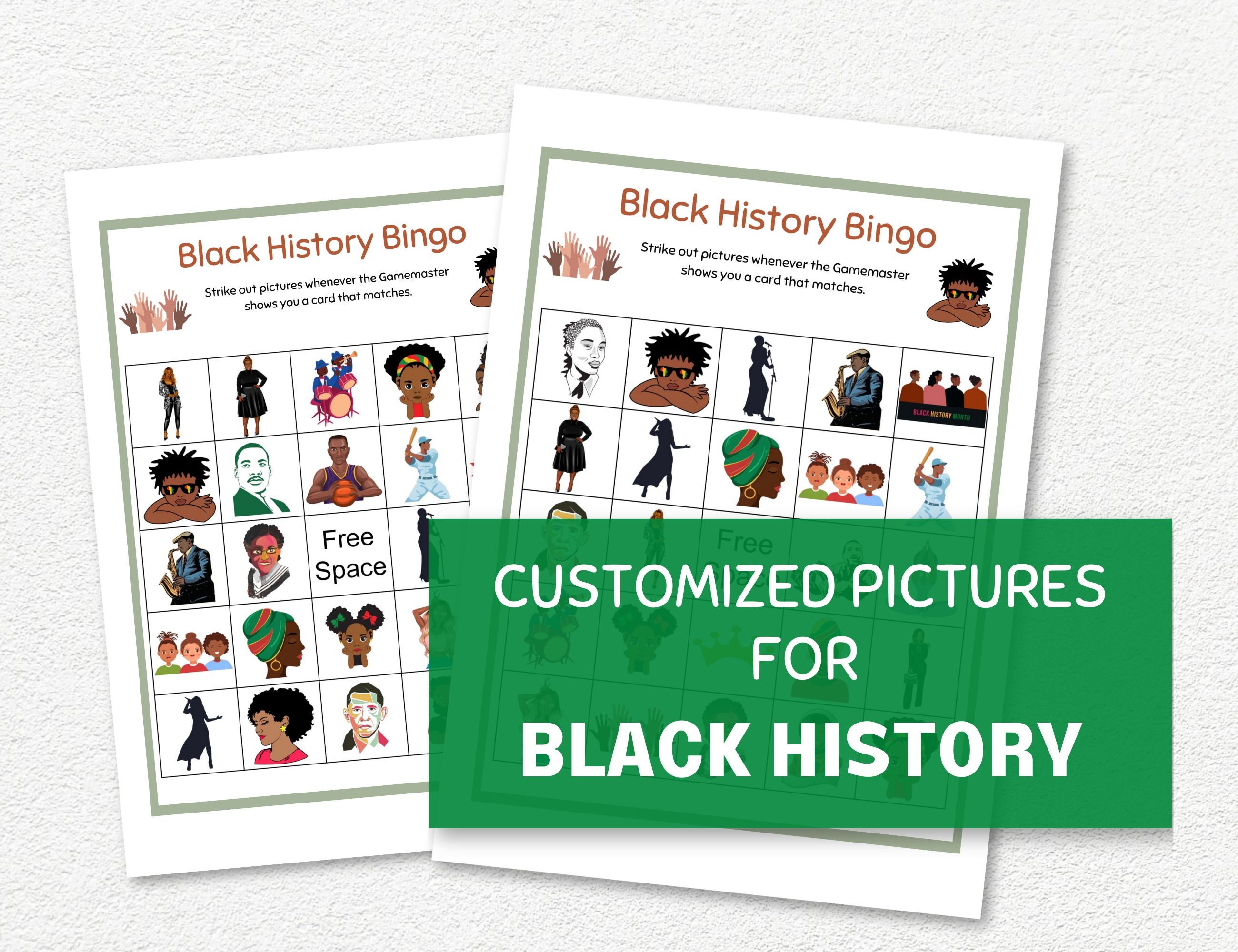 Black History Month Bingo, 50 Bingo Printable Cards, Black History ...
