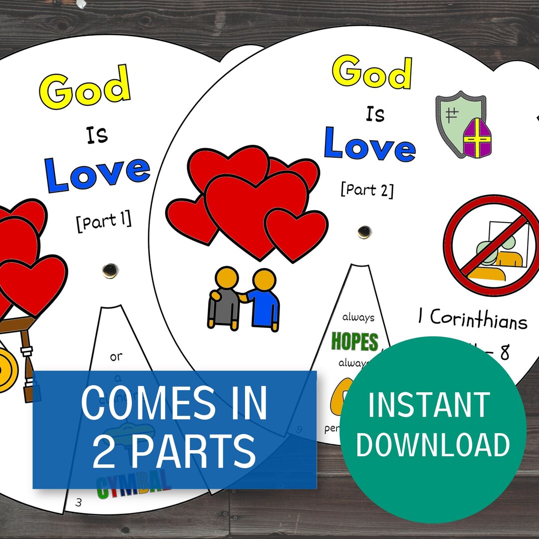 God is Love Coloring Wheels, 1 Corinthians 13 Craft, Printable Sunday ...