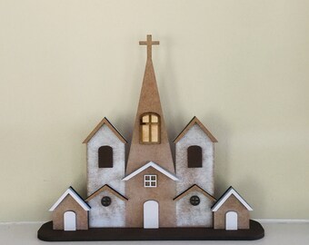 Rustic Wooden Church | Etsy