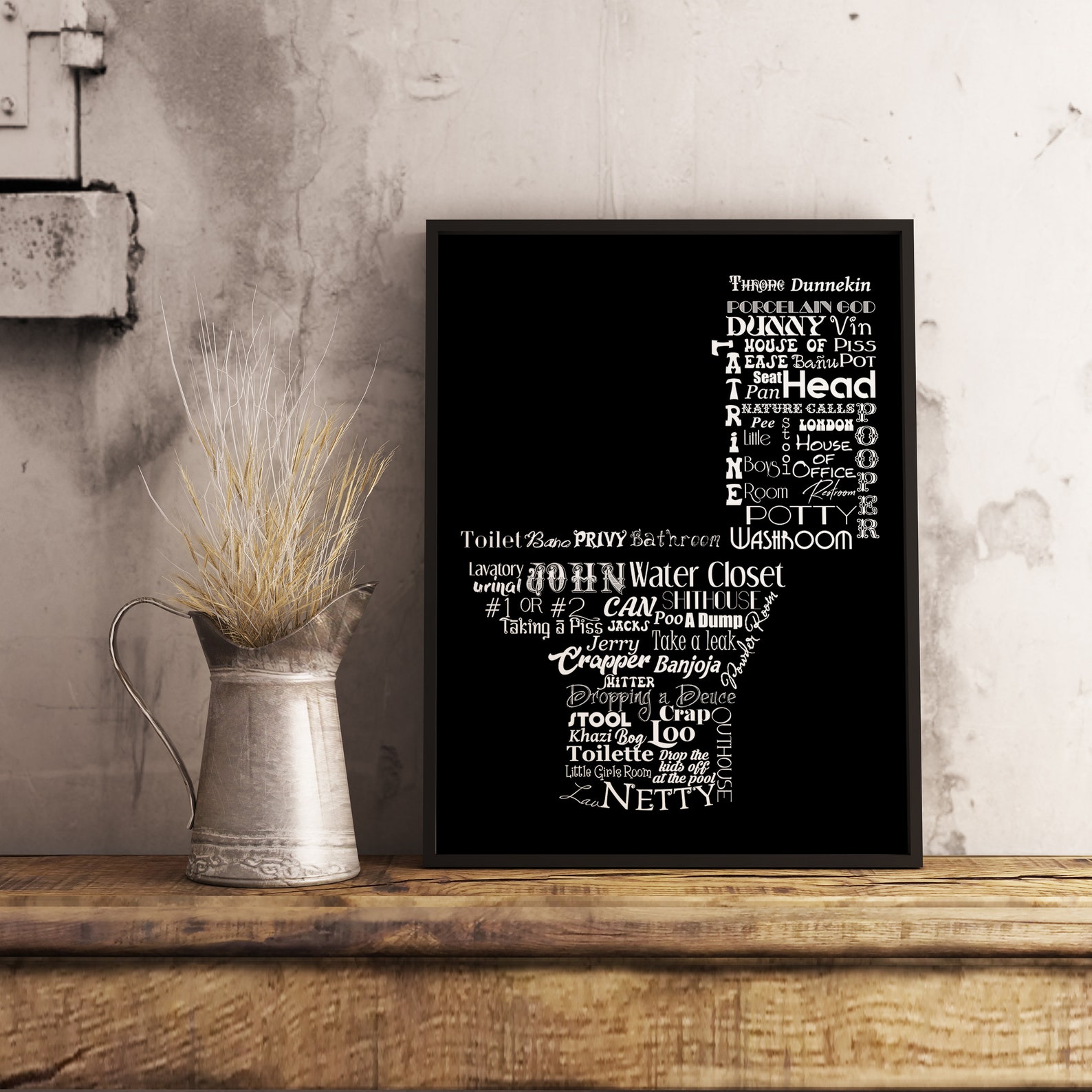 Many Bathroom Names Funny Bathroom Print Bathroom Humor Etsy Many Bathroom Names Funny Bathroom Print Bathroom Humor Etsy