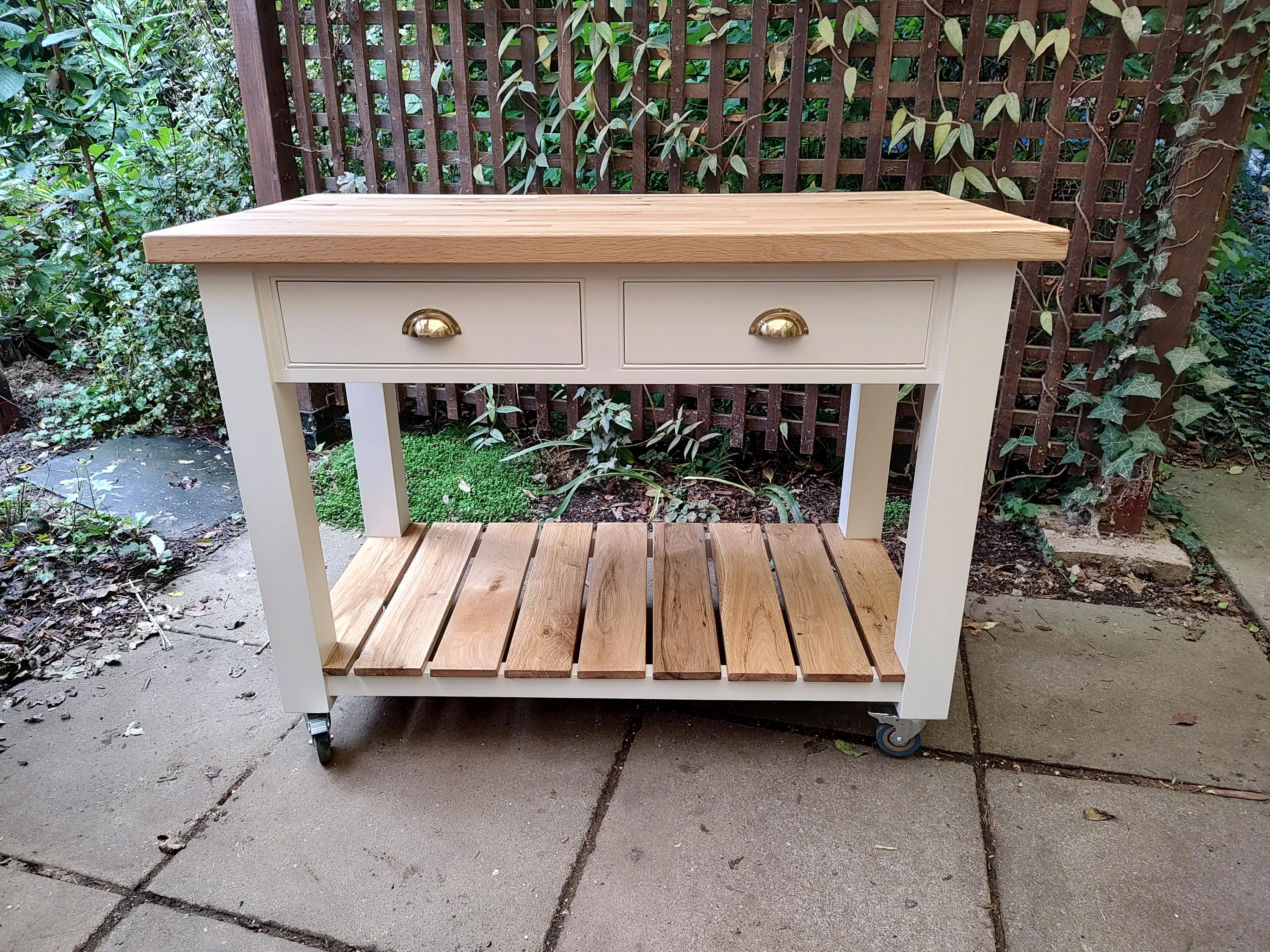 Handmade Oak Butchers Block Kitchen Island Oak Slats - Etsy UK