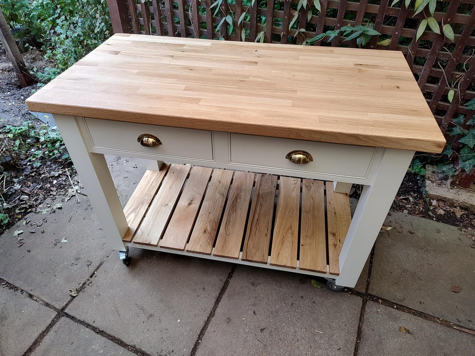Handmade Oak Butchers Block Kitchen Island Oak Slats - Etsy UK