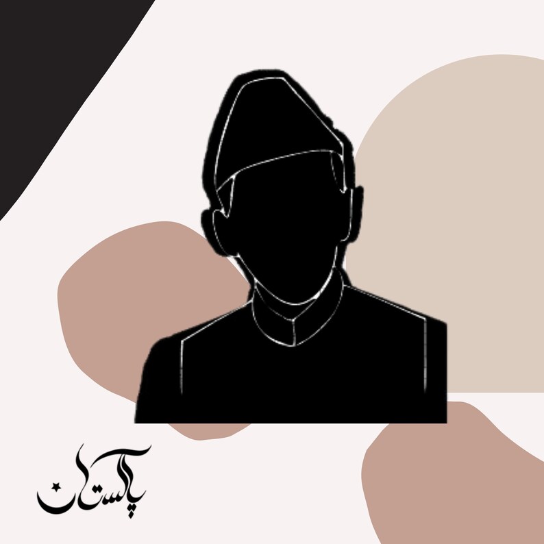 Muhammad Ali Jinnah Silhoutte Wall Art, Digital Print Art, Wall Art ...