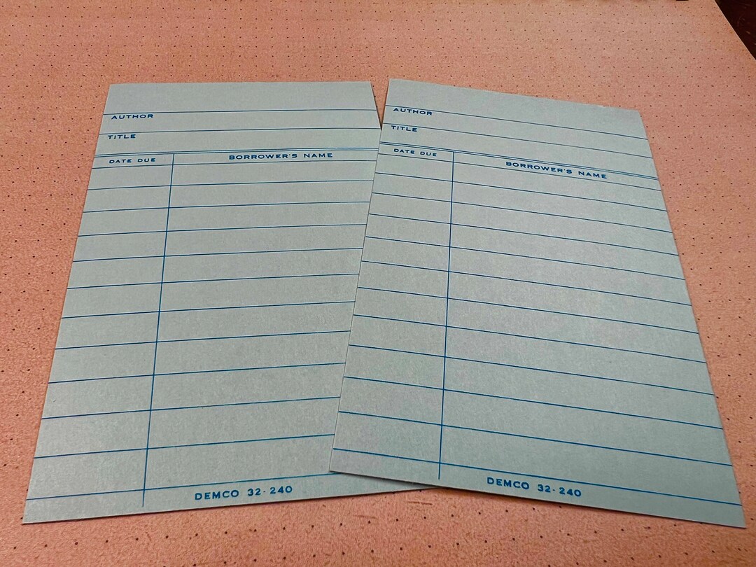 Set of 20 Blank Blue Library Cards - New - Bookmarks, Place Cards ...