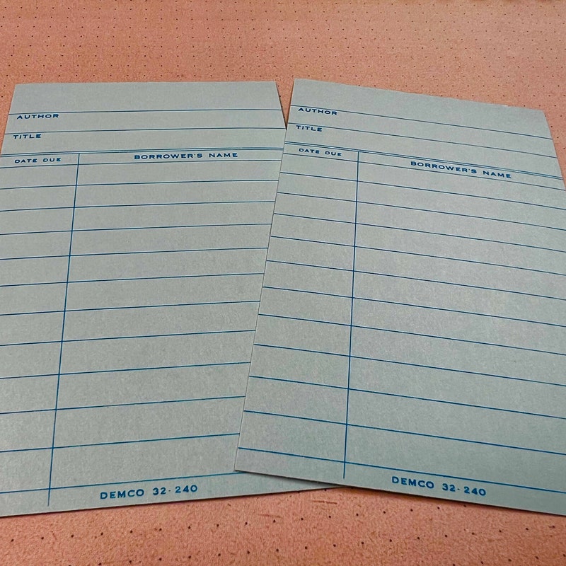 Blank Library Cards - Etsy