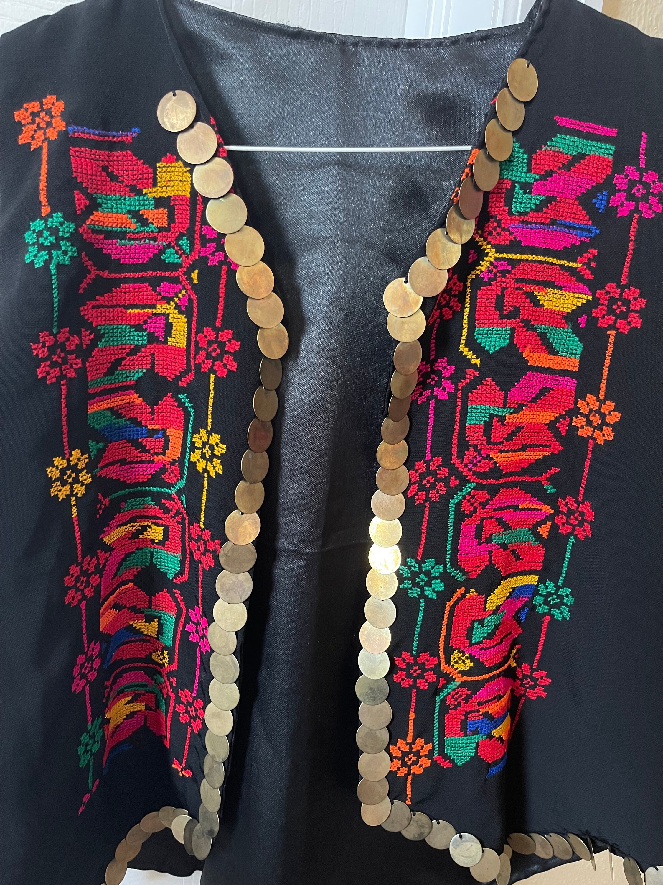 Vintage Style Colorful Egyptian Arabic Bedouin Tribal Brass Coins Vest ...