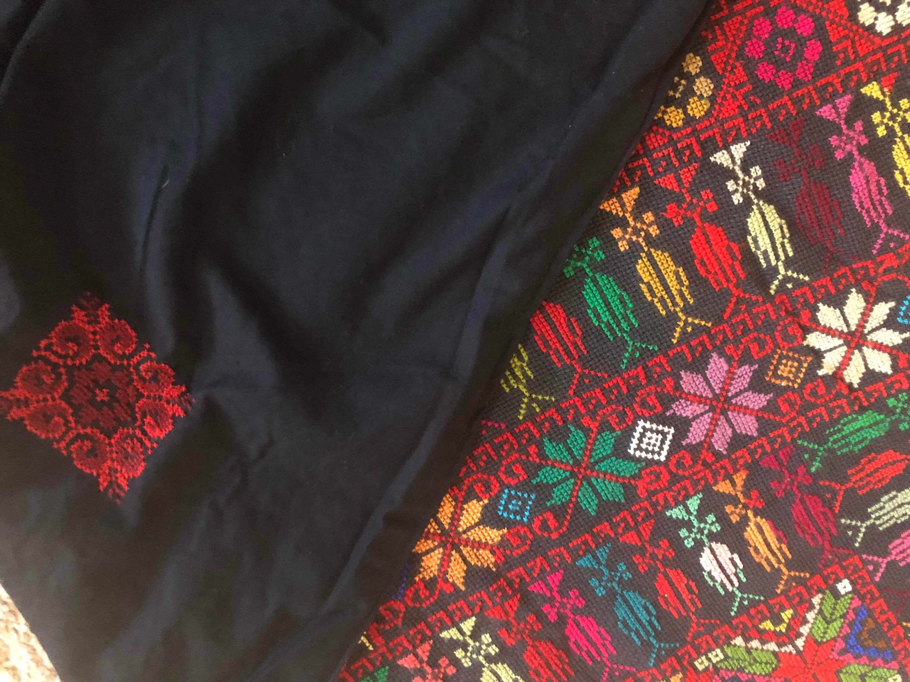 Unique Egyptian Arabic Bedouin Heavy Cotton Hand Embroidered Double ...