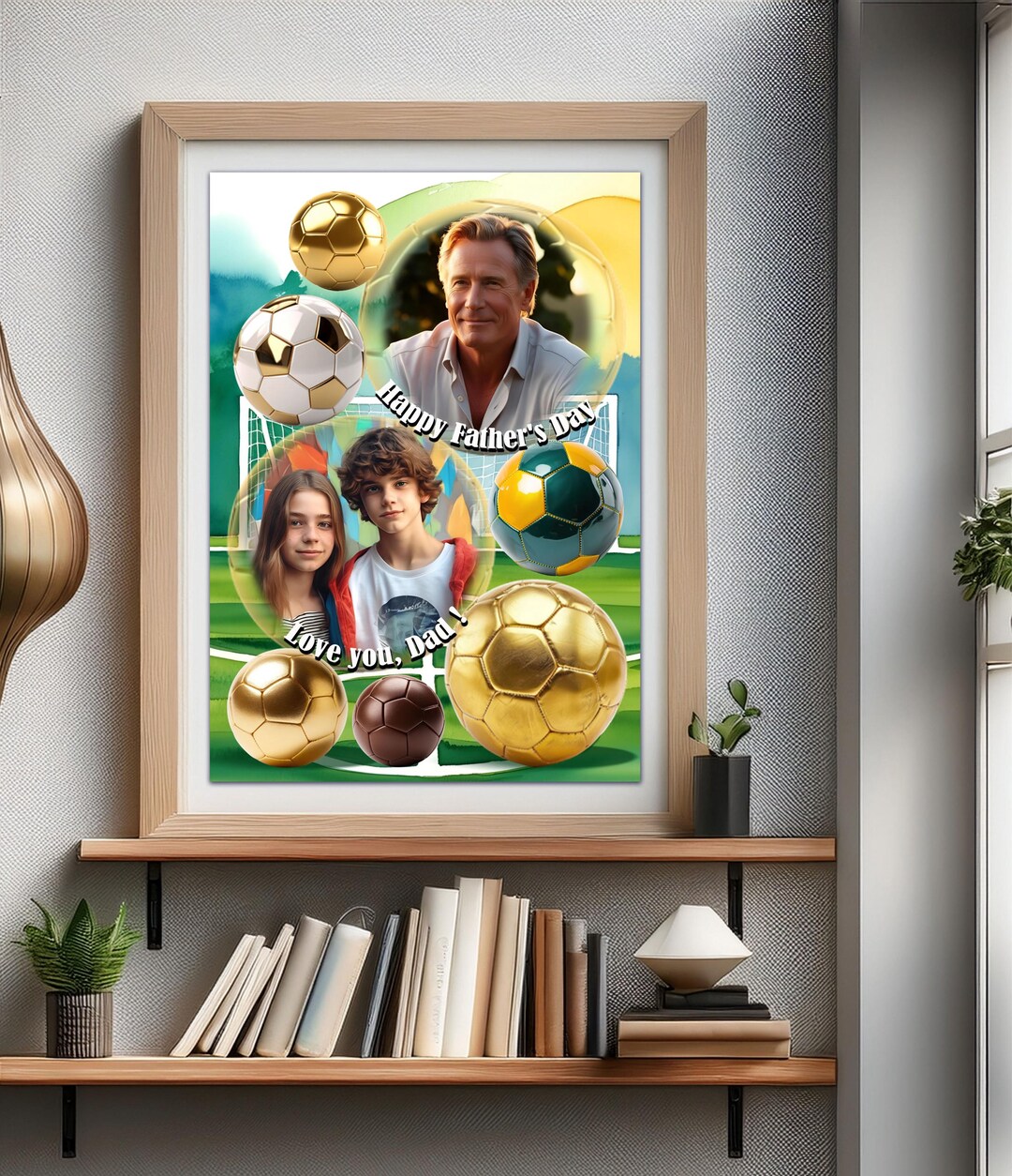 Personalized Father's Day Soccer Poster: Custom Photo Gift (digital ...