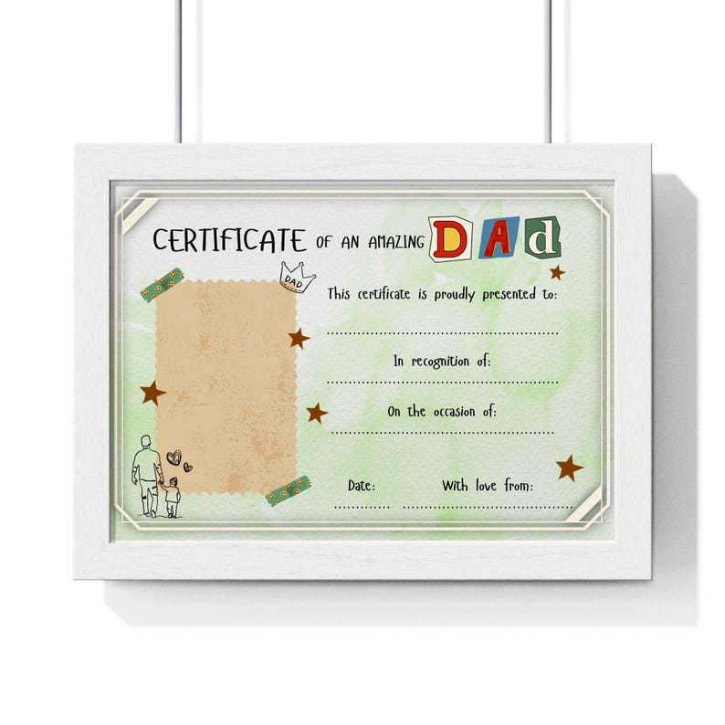 Dad Certificate – Father’s Day Gift – Universal Father Appreciation ...