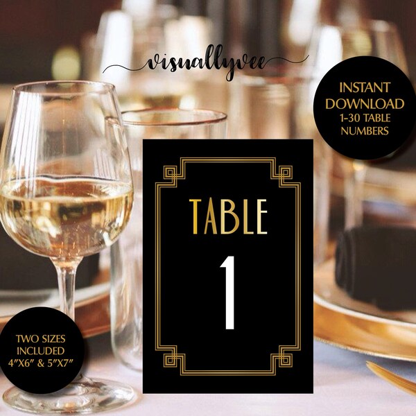 1920s Table Numbers - Etsy