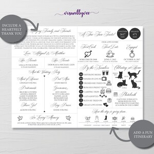 Fun Wedding Program Infographic Wedding Program Fun Facts - Etsy