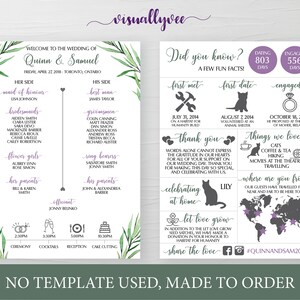 Infographic Wedding Program Fun Wedding Program Fun Facts - Etsy Canada