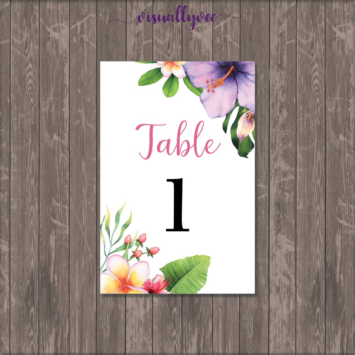 Tropical Table Numbers 4x6 INSTANT DOWNLOAD - Etsy