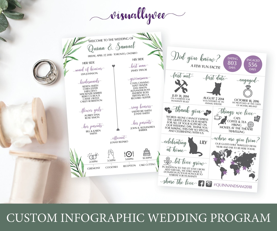 Infographic Wedding Program Fun Wedding Program Fun Facts - Etsy
