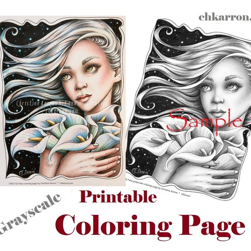 Glam Fairy '' Coloring Page Illustration Printable - Etsy