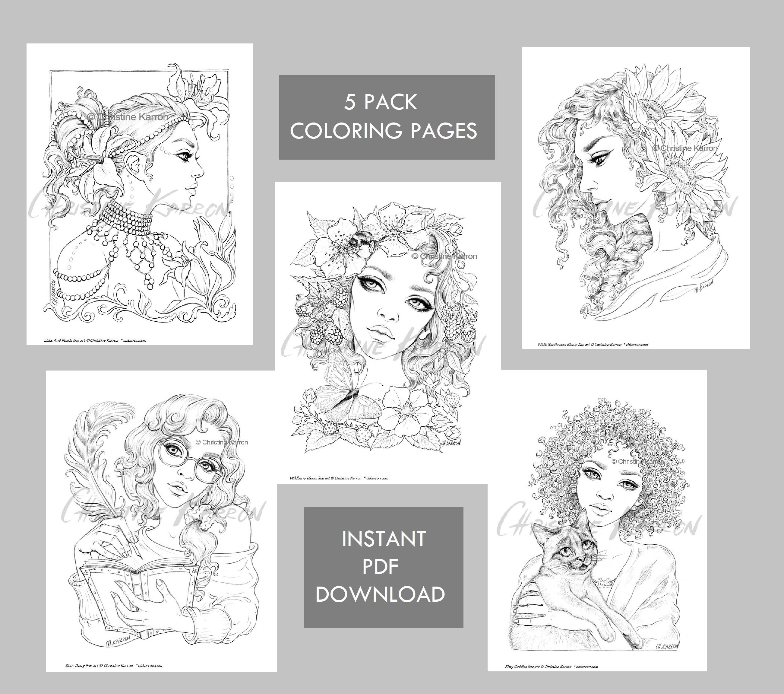 Fine Line Coloring Pages