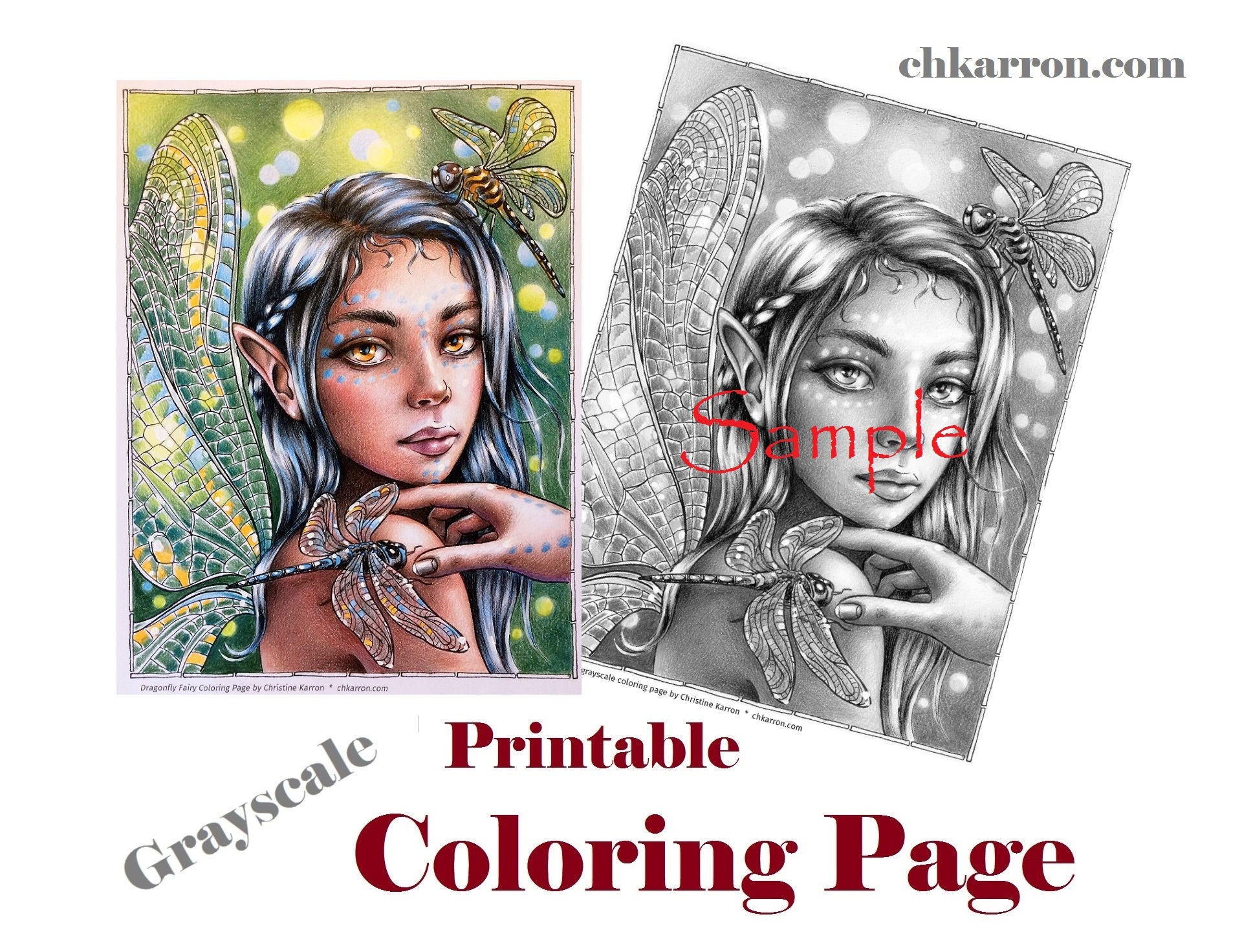 Dragonfly Fairy Coloring Pages