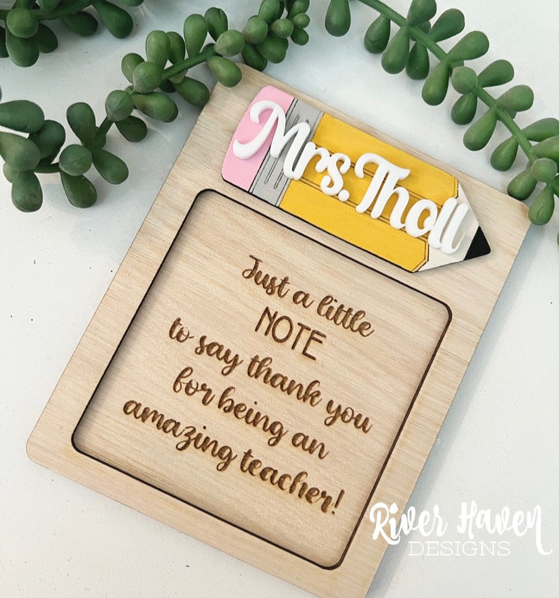 Teacher Sticky Note Holder, Teacher Gift, Teacher Appreciation, Sticky ...