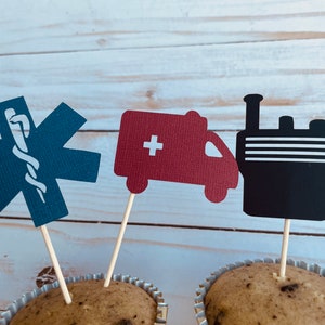 EMS Emergency Medical Services Party Graduation Cupcake Toppers ...