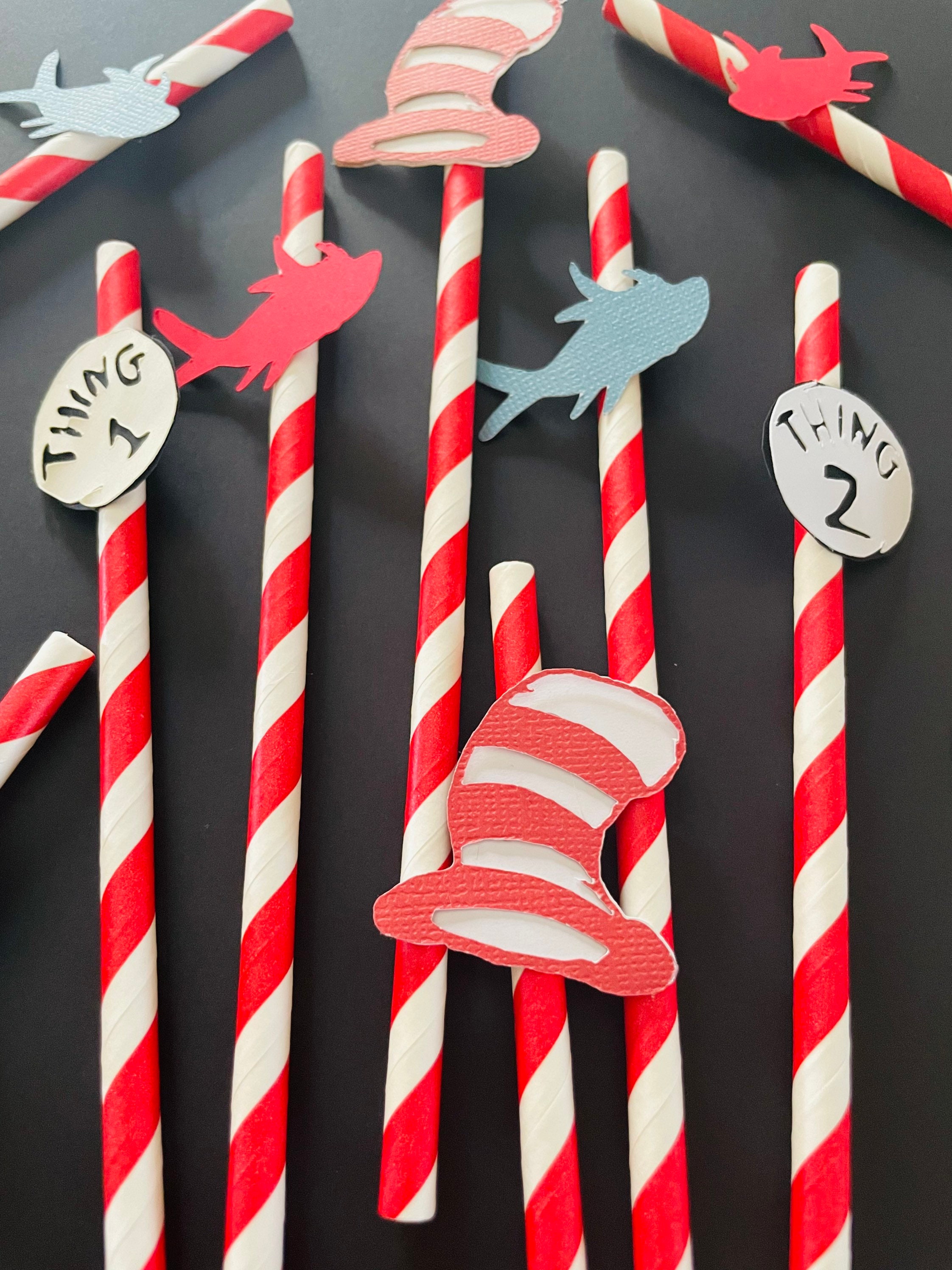 Thing 1&2 Dr. Seuss Birthday Party Paper Straws / Paper Straws ...