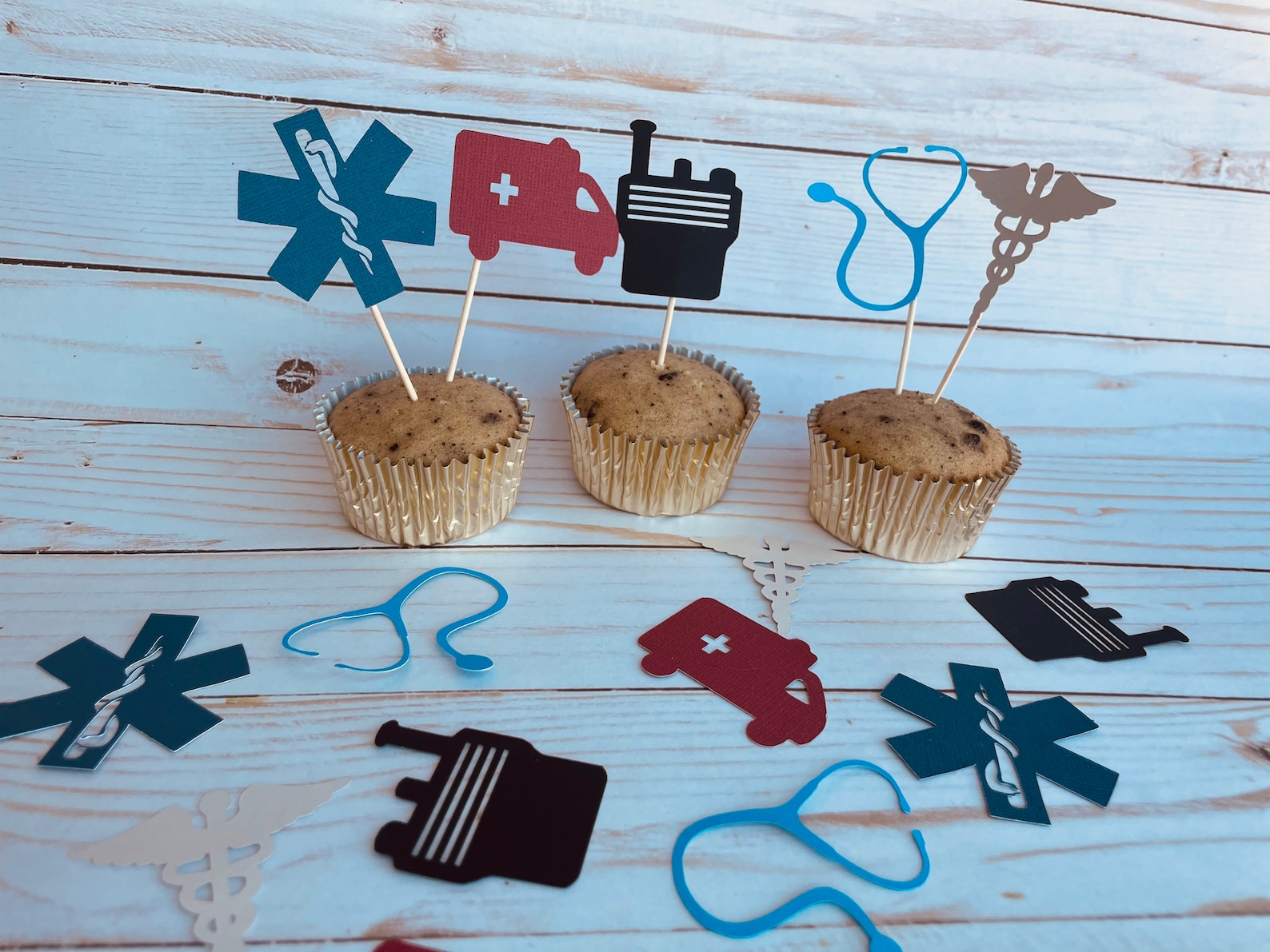 EMS Emergency Medical Services Party Graduation Cupcake Toppers ...