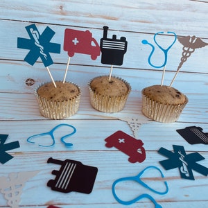 EMS Emergency Medical Services Party Graduation Cupcake Toppers ...