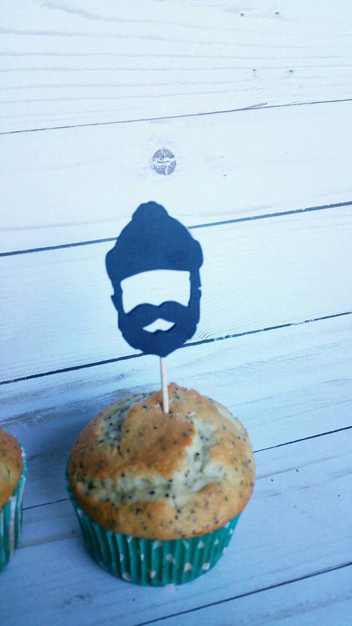 Black lumberjack face with beard and hat cupcake | Etsy