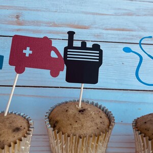 EMS Emergency Medical Services Party Graduation Cupcake Toppers ...