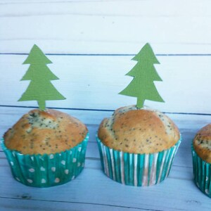 Light Green Pine Tree Cupcake Toppers / Lumberjack /camping/ Pnw ...
