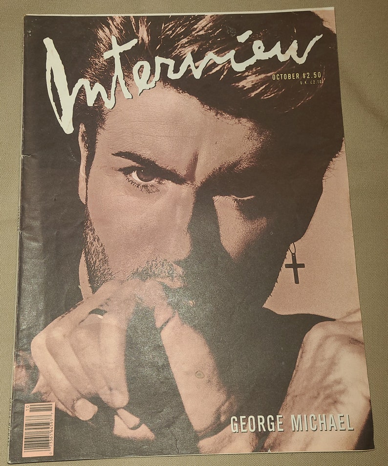 INTERVIEW MAGAZINE, George Michael Art Cover, October 1988, Andy Warhol ...