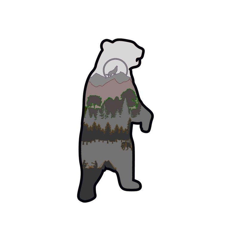 Multi-layer Bear, Laser Cut File, Glowforge, DXF SVG, 7 Layers - Etsy