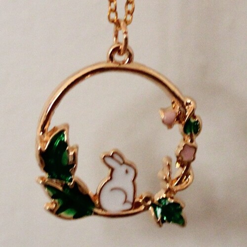 White Easter Bunny Charms Enamel Rabbit Pendant Charm Gold - Etsy