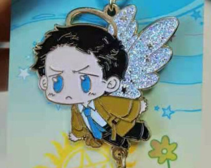 Castiel With Bee Enamel Charm/key Ringmore Glitter - Etsy