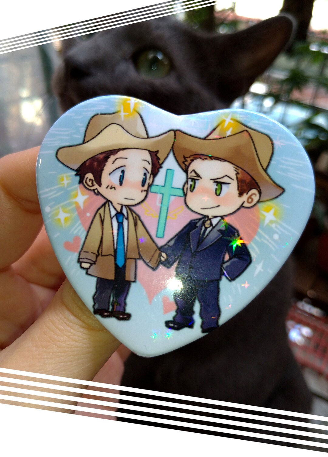 Spn-destiel-cowboy Heart Pin - Etsy UK
