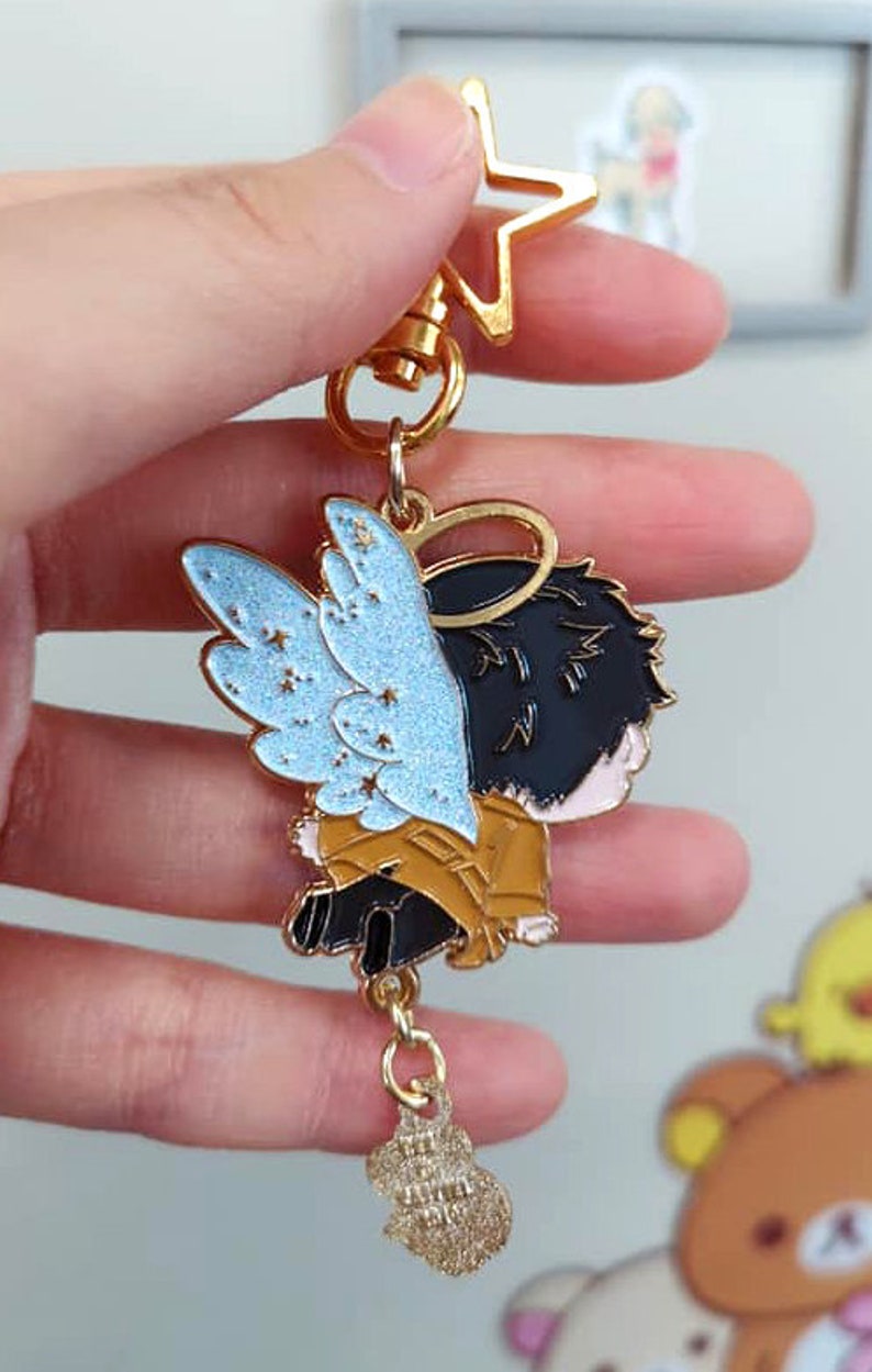 Castiel With Bee enamel charm/key ring | Etsy
