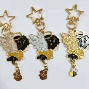 Castiel With Bee Enamel Charm/key Ringmore Glitter - Etsy