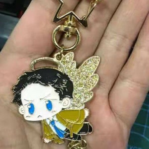 Castiel With Bee Enamel Charm/key Ringmore Glitter - Etsy