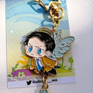 Castiel With Bee Enamel Charm/key Ringmore Glitter - Etsy